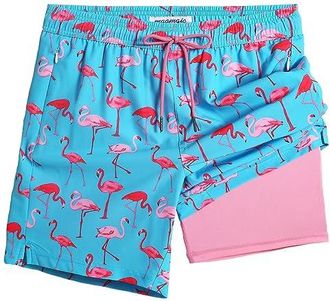 Maamgic Homme Short de Bain 2 en 1 à séchage Rapide avec Doublure | Séchage Rapide Short de Natation décontracté Boardshorts avec Pantalon intérieur et Poche,