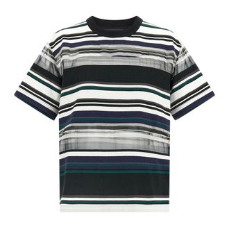 sacai T-shirt &agrave; rayures horizontales - Femme - Tops - Multicolore - Taille: 40 FR