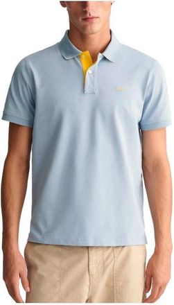 GANT Herren REG Contrast Pique SS Rugger, Dove Blue, M