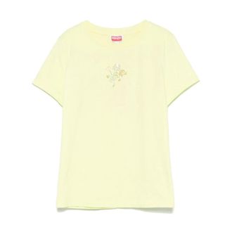 Kenzo Femme, Tops, Jaune, Taille: 36 FR T-shirt Jaune Citron Logo Col Rond