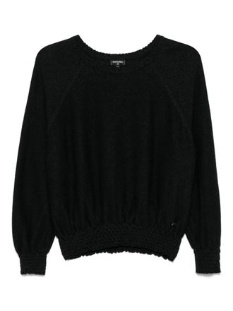 Chanel pull à plaque logo (années 2010) - Noir