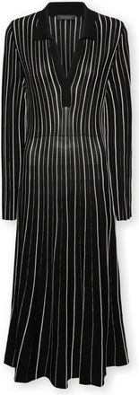 Elena Miro Femme, Robes, Noir, Taille: 42 FR Robe en maille ray&eacute;e