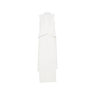 Solace London Annie Peplum-waist Draped-panel Maxi Dress