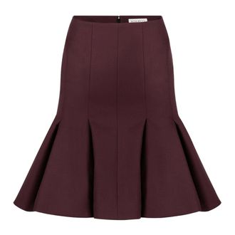 Nina Ricci Femme, Jupes, Rouge, Taille: 44 FR Wool Peplum Midi Skirt