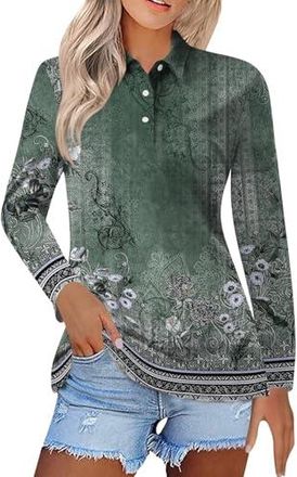 Generic Chemise unie à manches longues pour femme, coupe régulière, manches courtes, décontracté, tendance, vêtements pour la vie quotidienne, cadeaux de Noël