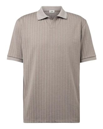 Drykorn Jersey-Poloshirt mit Strukturstreifen und Variokragen in