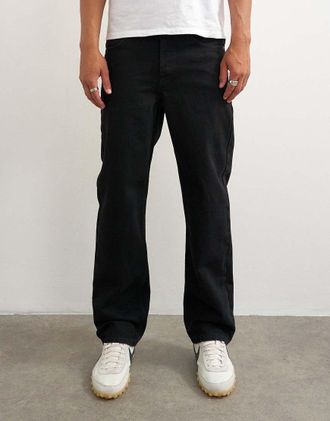 Topman gerade geschnittene Jeans in Schwarz