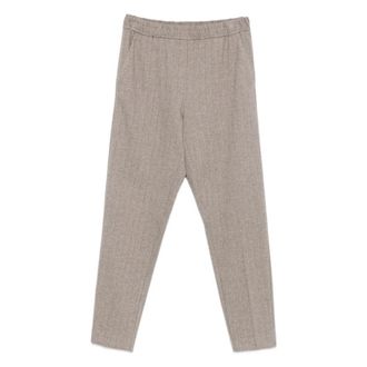 Le Tricot Perugia Fischgratmuster-Hose - - Trousers - Damen - Beige - 3XL