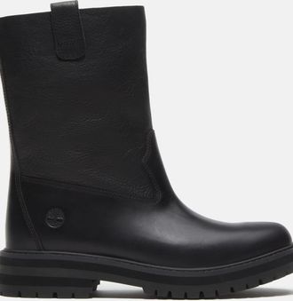 Timberland mittelhoher Schlupfstiefel in Schwarz aus Vollnarbenleder