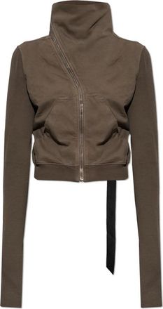 Rick Owens Asymmetrischer Rei&szlig;verschluss-Sweatshirt - - Sweatshirts & Hoodies - Damen - Grau - S