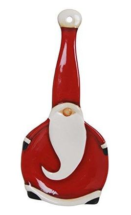 Excelsa Repose-louche P&egrave;re No&euml;l, c&eacute;ramique, Rouge, 23,5 x 10,5 x 1,5 cm