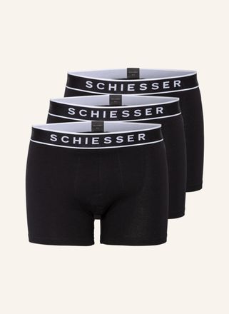 Schiesser 3er-Pack Boxershorts 95/5 schwarz