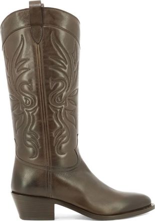 Sartore Stiefel - Intricate Stitch Texan Ankle Boots - Gr. 38,5 (EU) - in Gr&uuml;n - f&uuml;r Damen