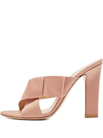 Gianvito Rossi 2024 Mules aus Satin 110mm - Nude