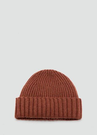 Mango Bonnet en m&eacute;lange de laine c&ocirc;tel&eacute;e orange br&ucirc;l&eacute; - Homme - Taille unique - MANGO MAN