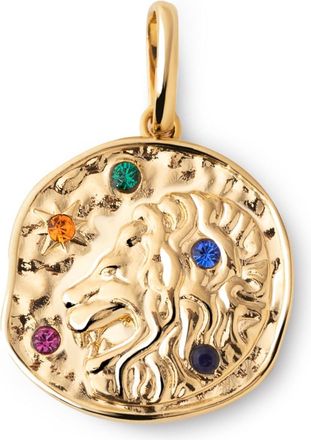 Singularu Sternzeichen Charm. Messing mit 18 Kt Vergoldeter Beschichtung und Zirkonia. Schmuck für Damen. Löwe