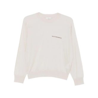 PESERICO Off-White Embellished Crew-Neck Sweater - - Knitwear - Damen - Wei&szlig; - M