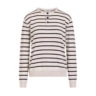 Giuliva Heritage Collection D&uuml;nner- lang&auml;rmliger- kragenloser Pullover - - Knitwear - Herren - Beige - M
