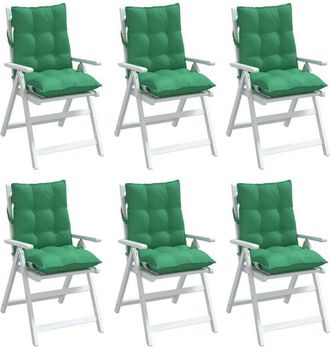 vidaXL Vidaxl - Coussins de chaise &agrave; dossier bas lot de 6 vert tissu oxford