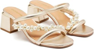 Gioseppo Chilmark Leder-Sandalen mit Perlen, Platinfarben, 40 EU