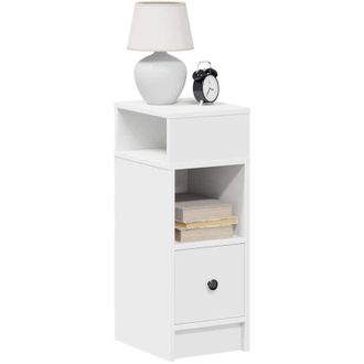 vidaXL Table de chevet avec tiroir blanc 25x31x66 cm Vidaxl