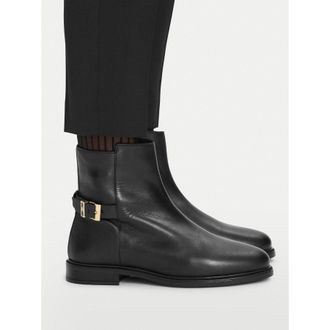 Tommy Hilfiger Stiefeletten Tommy Hilfiger Th Buckle Leather Ankle Boot FW0FW09486 Schwarz