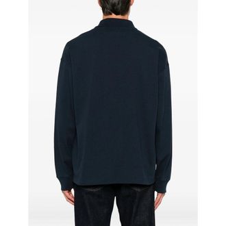 A.P.C. Logo-Striped Cotton Polo - Navy