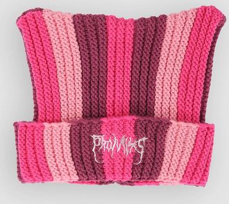 Broken Promises Hellkat Pink Crochet Beanie pink