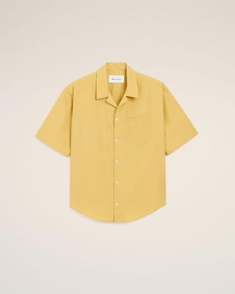 Ami Chemise Boxy jaune Manches Courtes Col Requin en Coton Jaune Pastel - XXL - Unisex