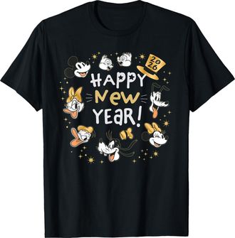 Disney Mickey & Friends Happy New Year 2026 Retro Party T-Shirt