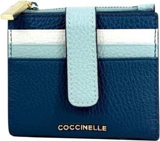 Coccinelle Femme, Accessoires, Bleu, Taille: ONE Size Porte-cartes en cuir