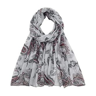 Generic Foulard l&eacute;ger en mousseline de soie avec imprim&eacute; tendance pour femme, Rouge, taille unique