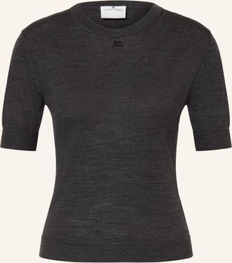 Courr&egrave;ges Strickshirt Aus Merinowolle schwarz