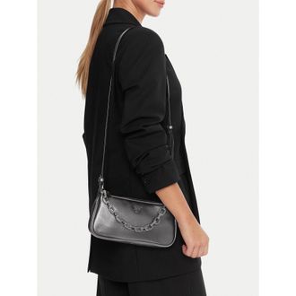 Pinko Handtasche PINKO Half Moon Baguette Mini AI 25-26 PLTT 105069 A2O9 Silberfarben
