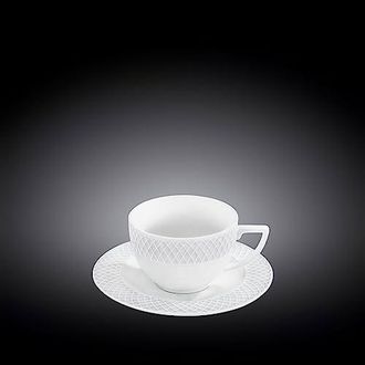 Wilmax England Wilmax WL-880106/AB Porzellan Cappuccino-Tasse und Untertassen-Set, Weiss, 170mL Kapazität
