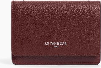 Le Tanneur Petit porte cartes &agrave; rabat Louison en cuir grain&eacute;
