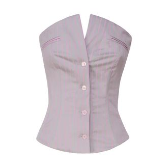 Poster Girl Court Corset Top - - Tops - Damen - Rosa - XS