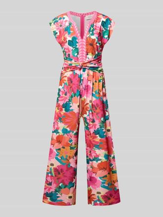 robe l&eacute;g&egrave;re Jumpsuit im Allover-Look mit Knotendetail