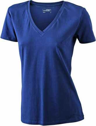 James & Nicholson Damen T-Shirt Stretch Vee XX-Large navy