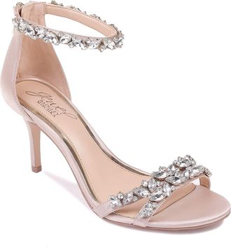 Badgley Mischka Damen Caroline Riemchenpumps, Beige (Champagne Satin 256), 41 EU