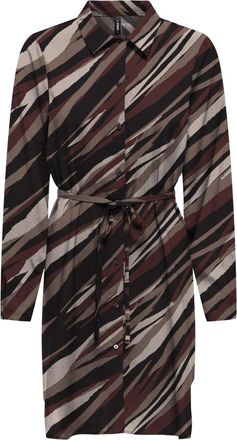 Only Damen Onlnova Life Elite L/S Shirt Dress Kleid, Brown Stone/AOP:589 Russet Graphic, X-Small