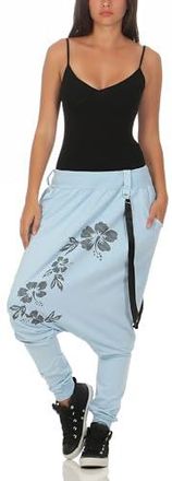 Malito more than fashion Malito Boyfriend Pantalon Bretelles Baggy Harem Aladdin 91085 Femme Taille Unique (Bleu Clair)