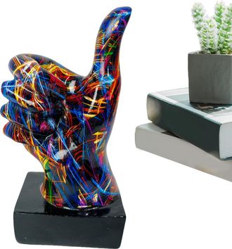 Generico Figuren Heimdekoration: Abstrakte Handgesten-Skulpturen | Bunte Graffiti-Kunstornamente mit Signal-Pose Design, modernes Harzzentrum f&uuml;r Ausstellungst