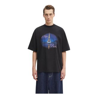 VETEMENTS Night In Paris Oversized T-Shirt - - Tops - Herren - Schwarzk - L