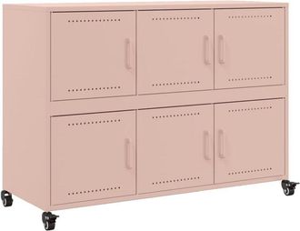 vidaXL Buffet rose 100,5x39x72 cm acier Vidaxl