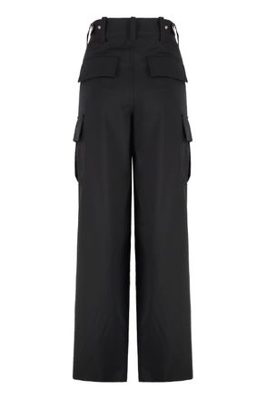 Bottega Veneta Womens Wool Cargo Trousers Black Straight