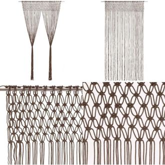vidaXL Makramee Vorhang Taupe 140x240 cm Baumwolle - Makrameevorhang - Fensterdeko - Wohnaccessoires - Wohnzimmerdekoration - Tapete - Home & Living