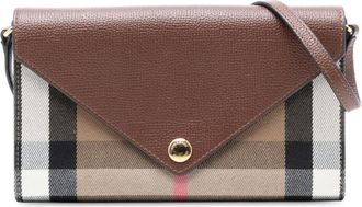 Burberry Hobo Bags - House Check Canvas and Leather Hannah Wallet on St - Gr. unisize - in Braun - f&uuml;r Damen