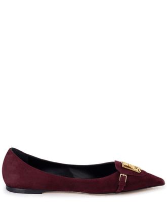 Elisabetta Franchi Wildleder-Ballerinas mit spitzer Kappe - Rot
