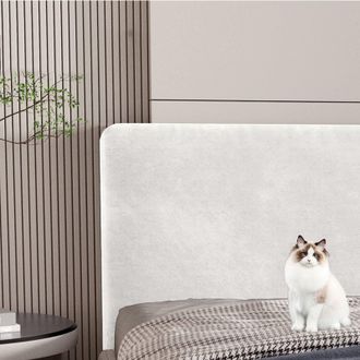 Generic Samt Kopfteil Bezug Full Queen California King Stretch Bettkopfteil Bezug Minimalistischer Stil Staubschutz Wei&szlig; Gesamtl&auml;nge des Kopfteils (47-55)